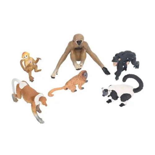 6 Pcs Monkey Models Playset Safe Styling Simulation Kids Educational ...