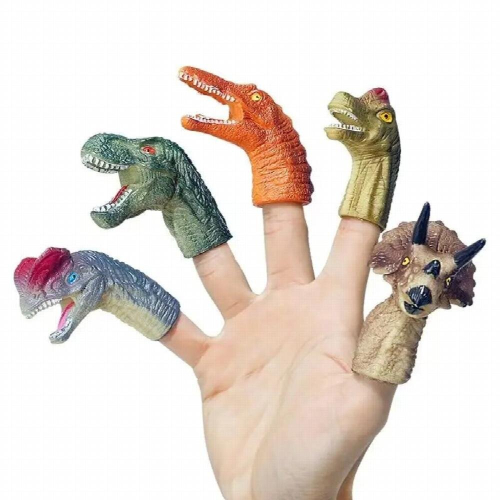 Finger Dinosaur Puppet Toys Battle Role Play Toy Velociraptor Mini Hand ...