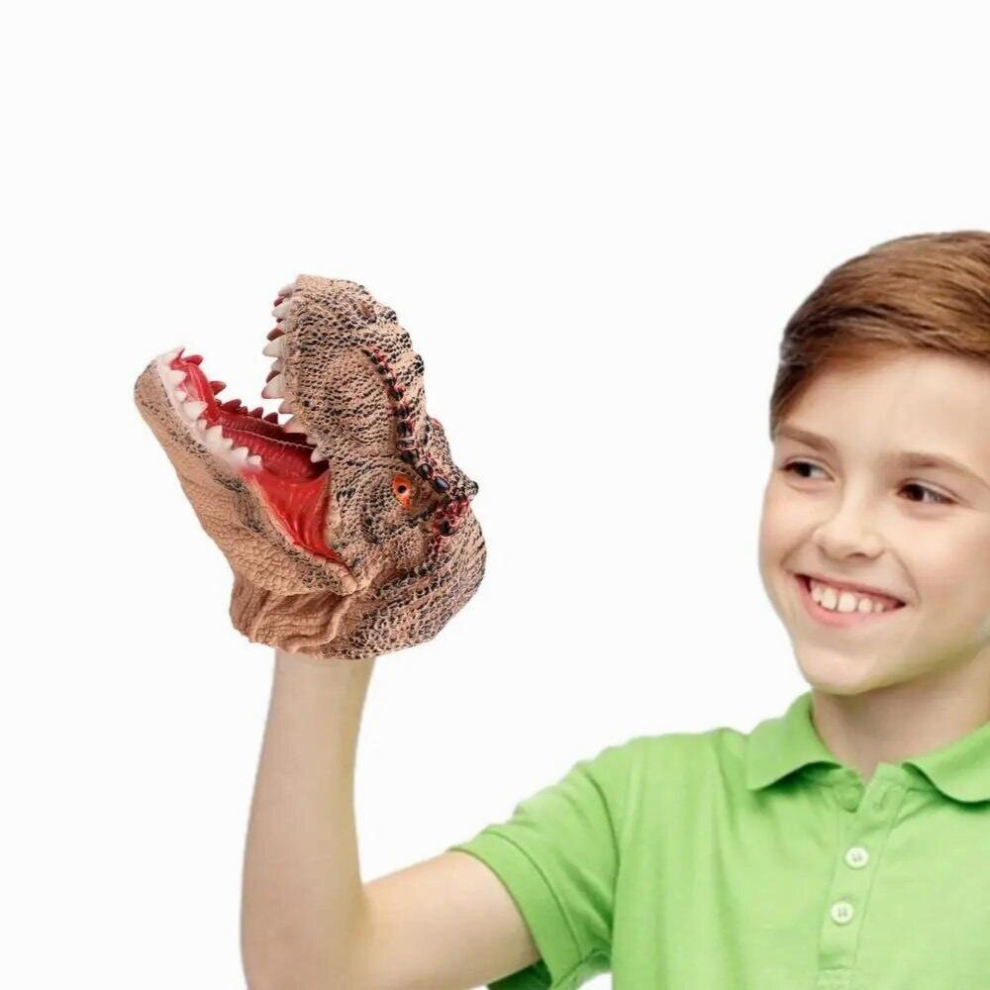T Rex Hand Puppet Realistic Dinosaur Head Hand Puppets Toy Flexible ...