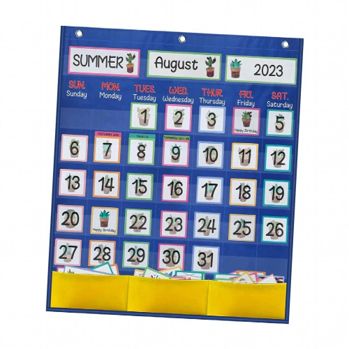 Monthly Calendar Pocket Chart Classroom Organized Chart for Home ...