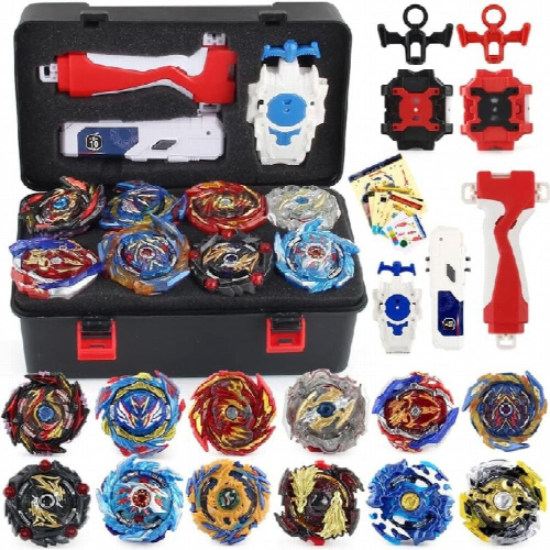 Beyblades Burst Battling Top Gyros Set 12 Spinning Tops 3 Launchers Combat Game with Portable ...