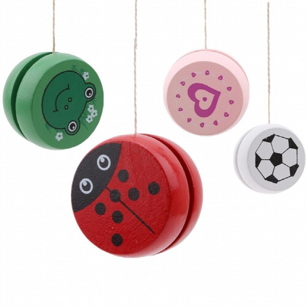 Animal Prints Wooden Yoyo Toys Ladybug Toys Kids Yo-Yo Creative Yo Yo ...