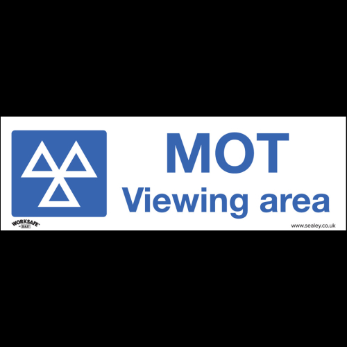 Warning Safety Sign - MOT Viewing Area - Self-Adhesive Vinyl - Pack of ...