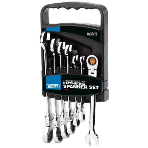 Draper HI-TORQ® Metric Flexible Head Ratcheting Combination Spanner Set (7 Piece) on OnBuy