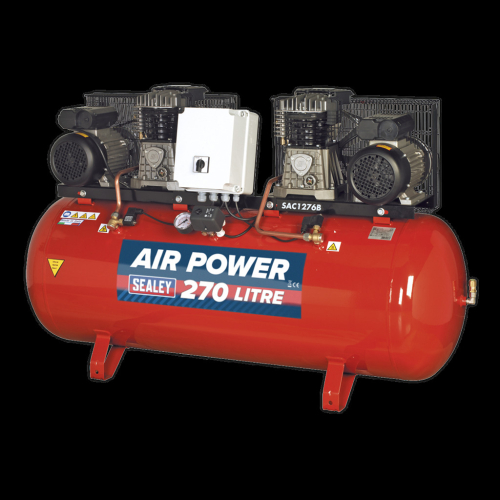 Air Compressor 270L Belt Drive 2 x 3hp with Cast Cylinders on OnBuy