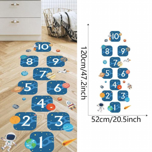 Cartoon Digital Grid Children Hopscotch Game Self-adhesive Floor ...