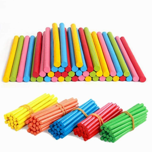 100pcs Colorful Bamboo Counting Sticks Mathematics Montessori Teaching ...