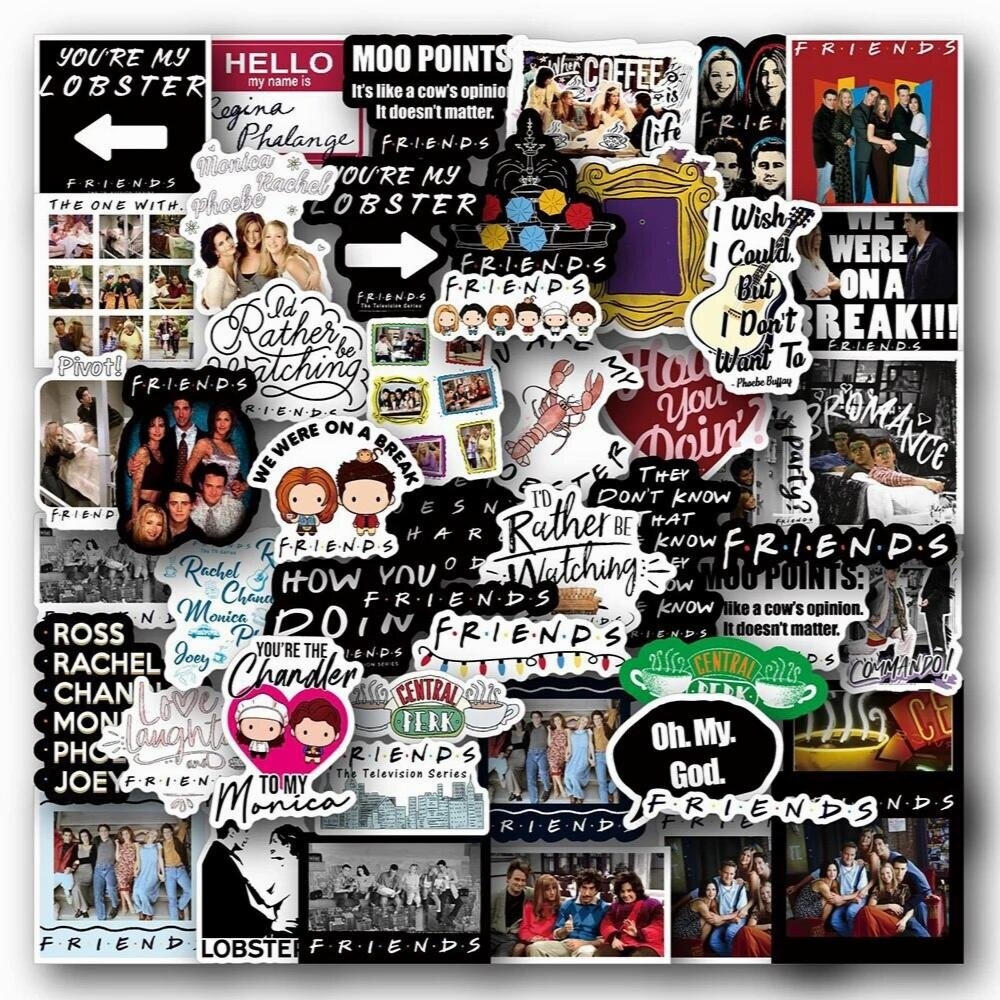 10/30/50PCS Friends TV Show Stickers Vintage Cartoon Decals Toys DIY ...
