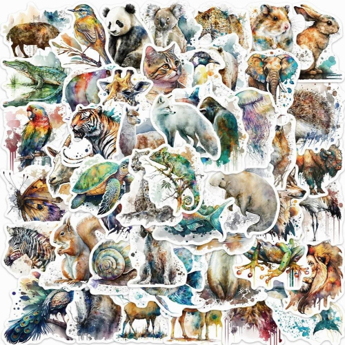 10/30/50PCS Zoo Wild Animals Cartoon Stickers for Kids Toy DIY Luggage ...