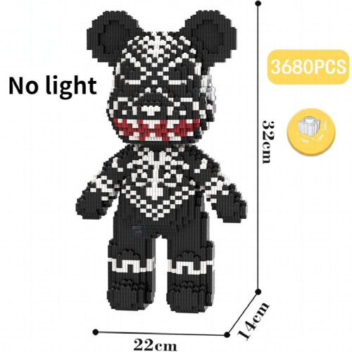 Cartoon Mini Love Violent Bear Bearbrick Colour Model with Light ...
