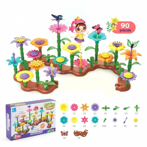 DIY Flower Garden Building Toys, Growing Flower Blocks Playset for Kids ...