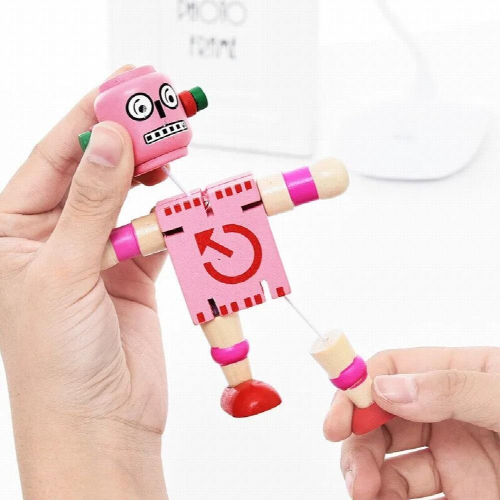 1pcs Wooden Transformation Robot Doll Model Blocks Kids Decoration ...