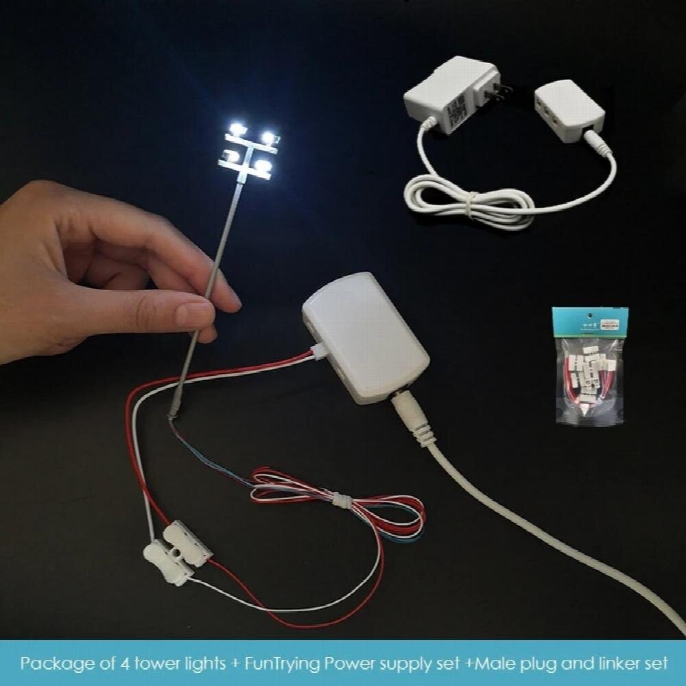 2/4PCS HO Scale Model lighting tower,12V Model Street Lights Layout ...