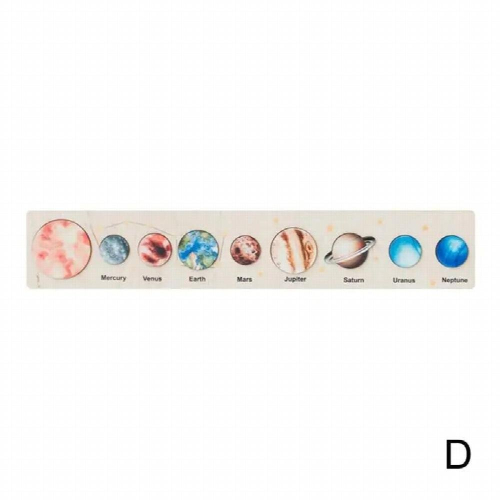 3D Wooden Solar System Puzzle Colorful Sun Earth Space 9 Planets ...