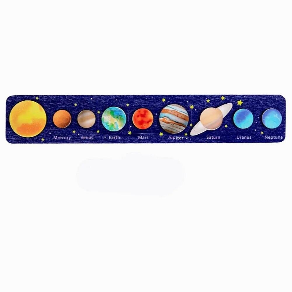 Wooden Puzzle Toy Solar System Model Science Toys Set Montessori ...
