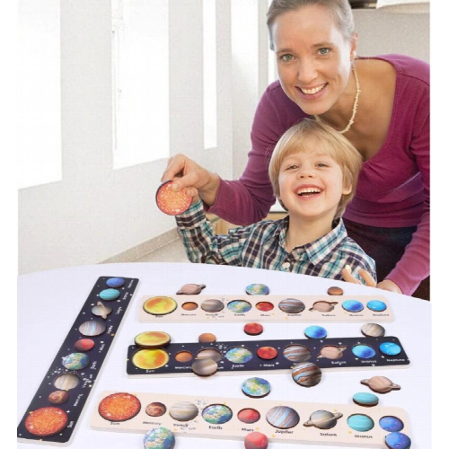 Wooden Solar System Puzzle Kids Board Game For Children Boys Girls ...