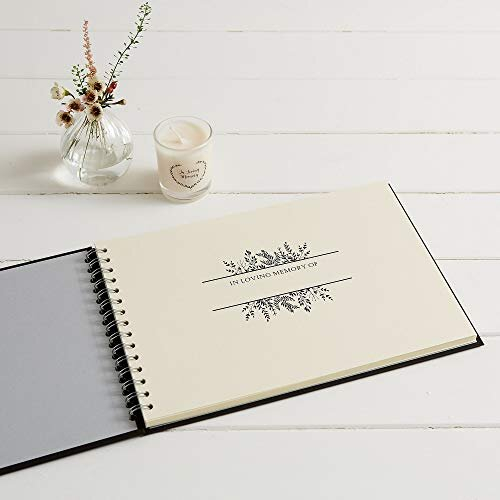 ANGEL & DOVE Luxury Black A4 Funeral Memory Book - for Memorial ...