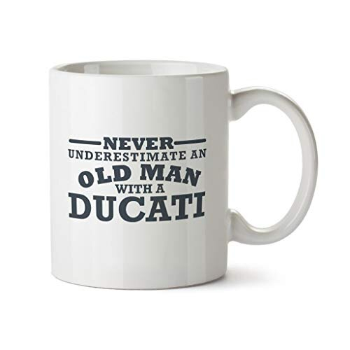 Ducati Never Underestimate an Old Man Motorbike 11oz Mug Birthday Gift ...