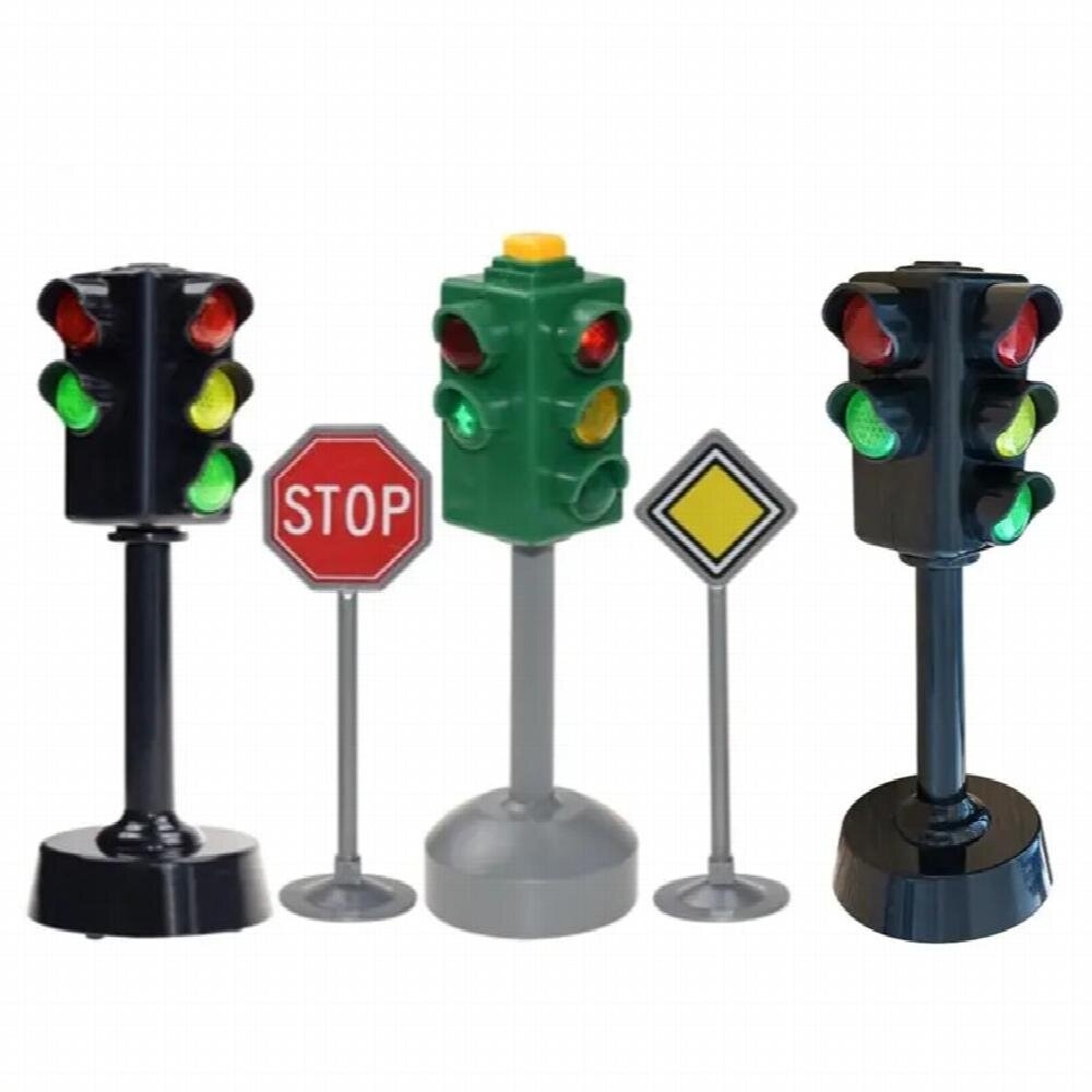 5pcs/lot Mini Traffic Signs Road Light Block with Sound LED Children ...