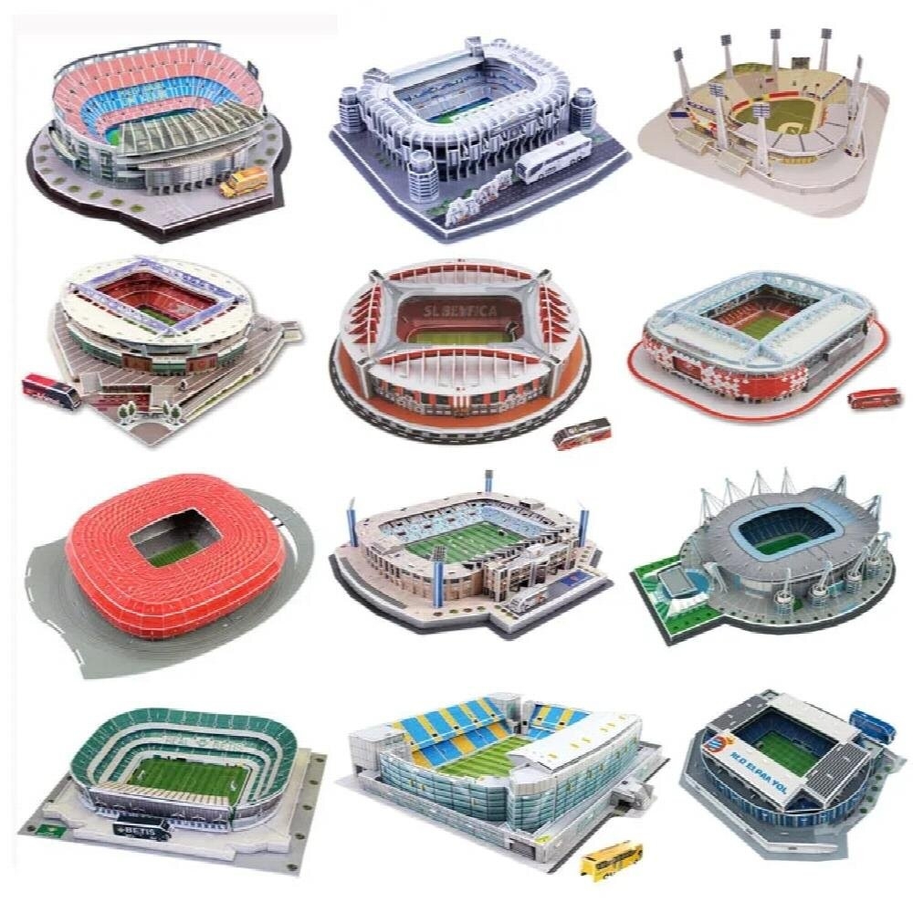 12 Styles 3D Football Building Stadium Jigsaw Puzzle Children DIY ...