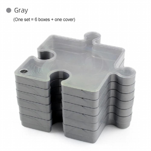 1 Set Puzzle Storage Box 6-layer Splicing Sorting Storage Saving Space Box Desktop Handy Office ...