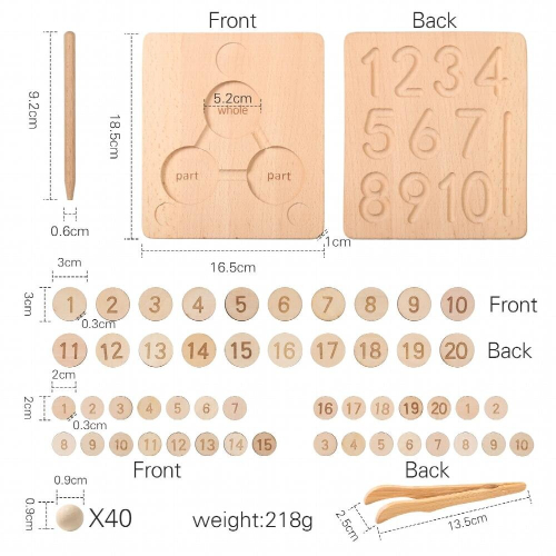 1set Kids Montessori Tracing Board Wooden Decomposition Board Toy For ...