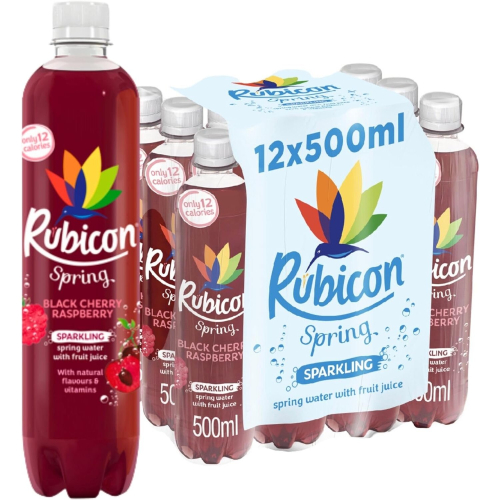 Rubicon Spring BlackCherry Raspberry Only 12 Calories 12x500ml on OnBuy