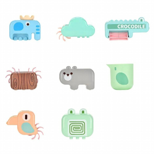 Montessori Bath Water Wheel Toys Cartoon Animal Shape Elephant Bird ...