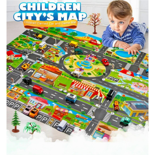 Children DIY Car Parking Map Rug Toys Baby Climbing Playing Mats Kids ...