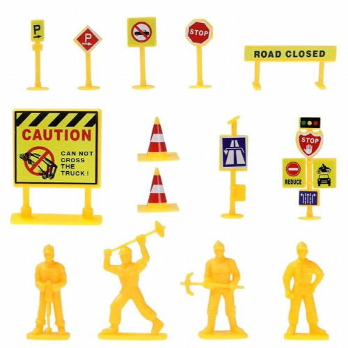 Simulation Street Road Car Traffic Signs Playset Traffic Game Scene Toy ...