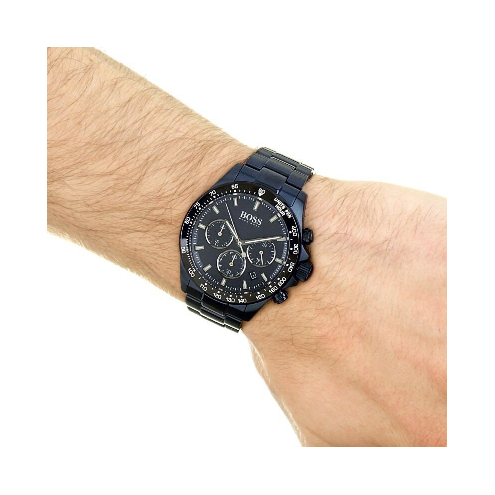 NEW HUGO BOSS 1513758 HERO SPORT MENS WATCH STAINLESS STEEL BLUE TONE ...