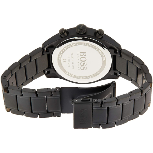 NEW HUGO BOSS GRAND PRIX 1513676 STAINLESS STEEL ALL BLACK MEN'S WATCH ...