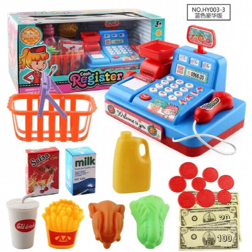 Kids Pretend Play Toy Electronic Simulation Supermarket Cash Register ...