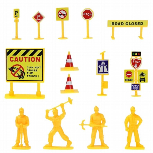 Simulation Street Road Car Traffic Signs Playset Traffic Game Scene Toy ...