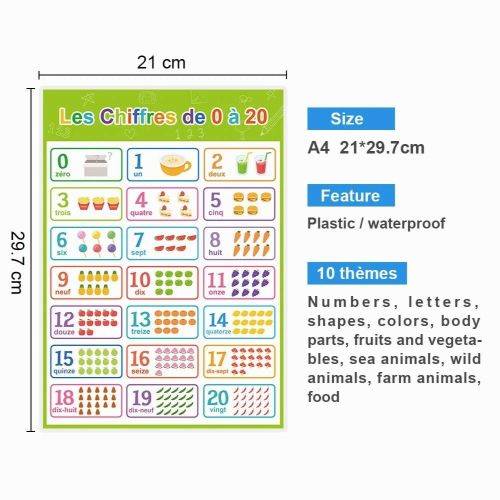 10 Categories Laminated Spanish Learning Chart for Kids School ...