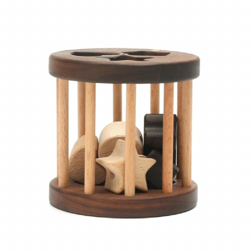1Set Wooden Shapes Threading Toy Montessori Geometric String Threading ...
