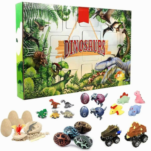 Christmas Countdown Advent Calendar Dinosaurs Advent Calendar For Kids 24 Days Countdown To ...