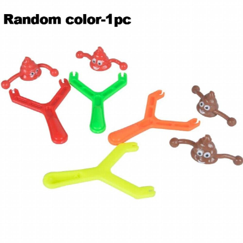 1-5pcs Funny Poop Slingshot Launcher Childrens Toys TPR Sticky Wall ...