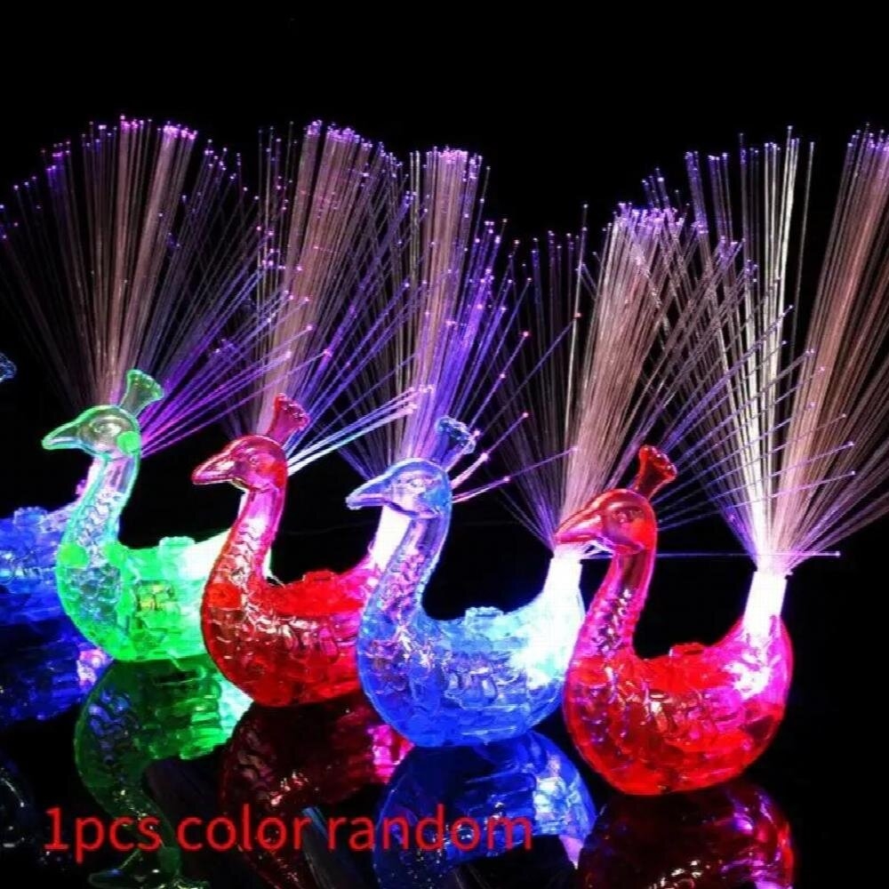 1PCS Luminous Peacock Decoration Open Light Toys Flash LED Lights Stars ...