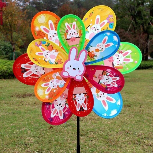 D7WF Windmill Colourful Wind Spinner Holiday Zodiac Mascots Rabbit ...