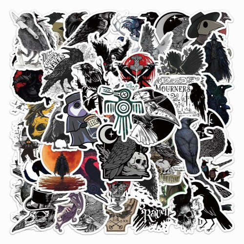 10/30/50PCS Dark Dread Crow Cartoon Animal Sticker DIY Phone Laptop ...