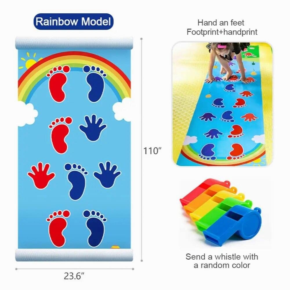 Hand and Feet Game Kids Jumping Carpet Mat Children Jump Lattice Pad ...