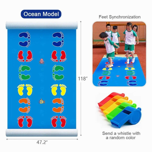 Hand and Feet Game Kids Jumping Carpet Mat Children Jump Lattice Pad ...