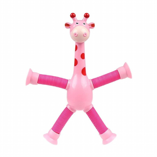 Childrens Telescopic Giraffe Suction Cup Toy Random Tube Decompression ...