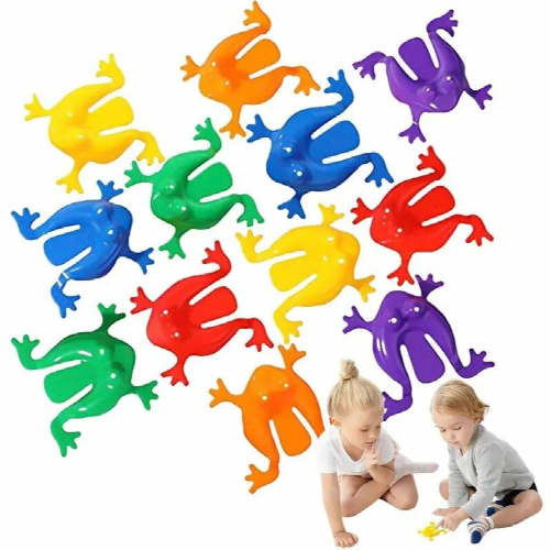 Press Jump Frog Toy 12 Pcs Colorful Mini Frog Jumping Toy Small Jumping ...
