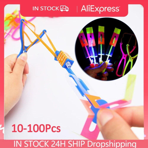 (Blue Light WHITE-30 Pieces) Amazing Light Toy Arrow Rocket Helicopter ...