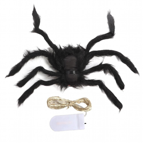 50cm/125cm Glowing Spiders Lifelike Plush Spider Horror Tricky Props ...