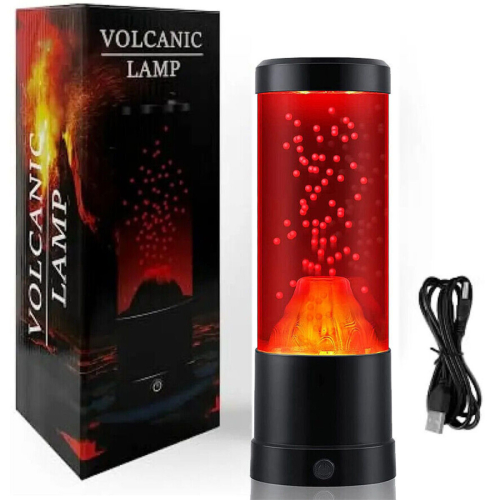 Novelty Lava Lamp Mini Volcano LED Lamp Mood Night Light Desktop Light ...