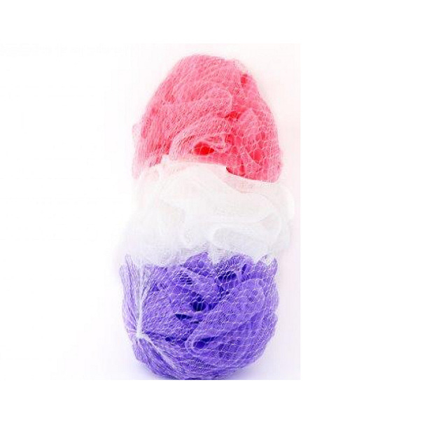 Pack of 3 Scrunchie Body Puffs Exfoliating Scrub Bath Bathroom Shower ...