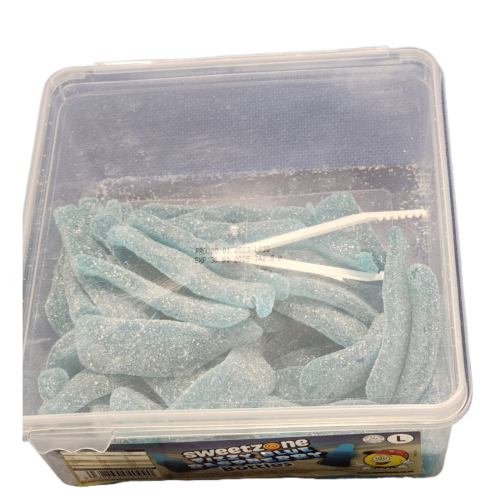 (Fizzy Blue Raspberry) Sweetzone Fizzy Mini Gummy Bottles Tub Jelly ...